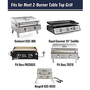 NUPICK 24 Inch Table Top Grill Cover for Cuisinart CGG-306, Royal Gourmet 24" Griddle, Nexgrill 820-0033, Pit Boss 75275 & PB100P1 & PB336GS and Most 2-Burner Portable Grills, Come with Grill Brush