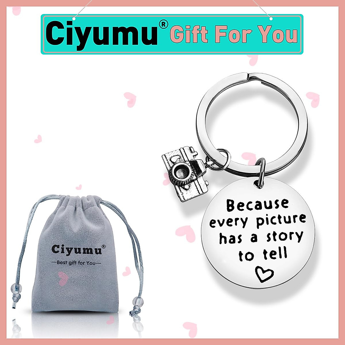Photography Gifts for Women Men Camera Keychain Photography Lover Daughter Sister Friend Christmas Birthday Retirement Inspirational Gift for Photographer Photo Camera Lover Keyring