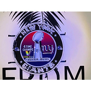 Queen Sense 16"x16" New York 4 Times Champions Neon Sign Light Lamp with HD Vivid Printing Tech Artwork A120NYG4TSBCVVD