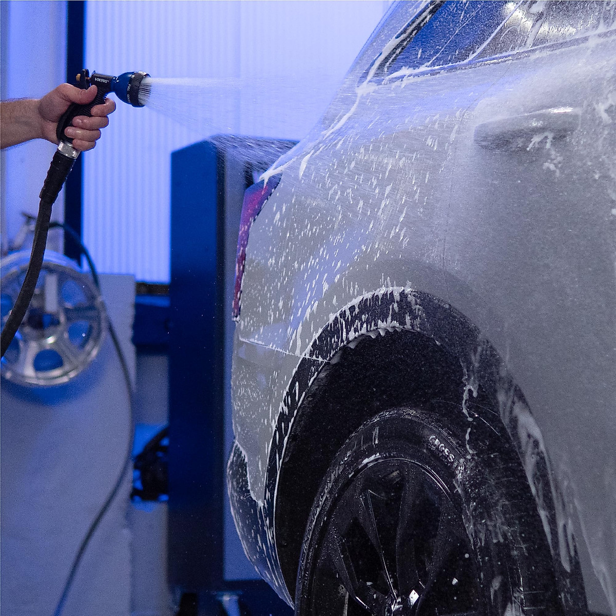 VIKING Hose Nozzle, Garden Hose Nozzle with 8 Spray Patterns, Adjustable Heavy Duty Water Hose for Washing Car, Watering Plants, Washing Pets, and Home Use