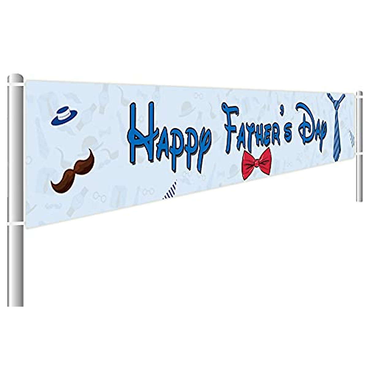 Large Happy Father?¡¥s Day Banner, Fathers Day Decorations, Father?¡¥s Day Party Supplies Decoration, Fathers Day Party Backdrop (9.8 x 1.6 ft)