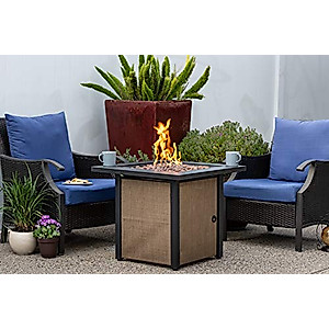 Bond Manufacturing 51846 28in Woodleaf Fire Pit, Black/Tan