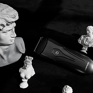 URBANER Rechargeable Electric Razor for Men, Waterproof, Cordless, Professional Beard Trimmer, Safe Grooming Blade, Wet and Dry Foil Shaver, Grey, MB-343