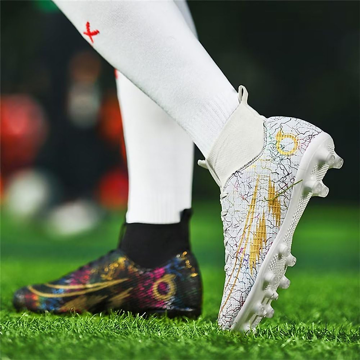 Mikrydco Women Soccer Cleats Mens Football Boots Professional High-Top Turf Shoes Big Boys Girls Sneakers Outdoor Indoor Competition Training