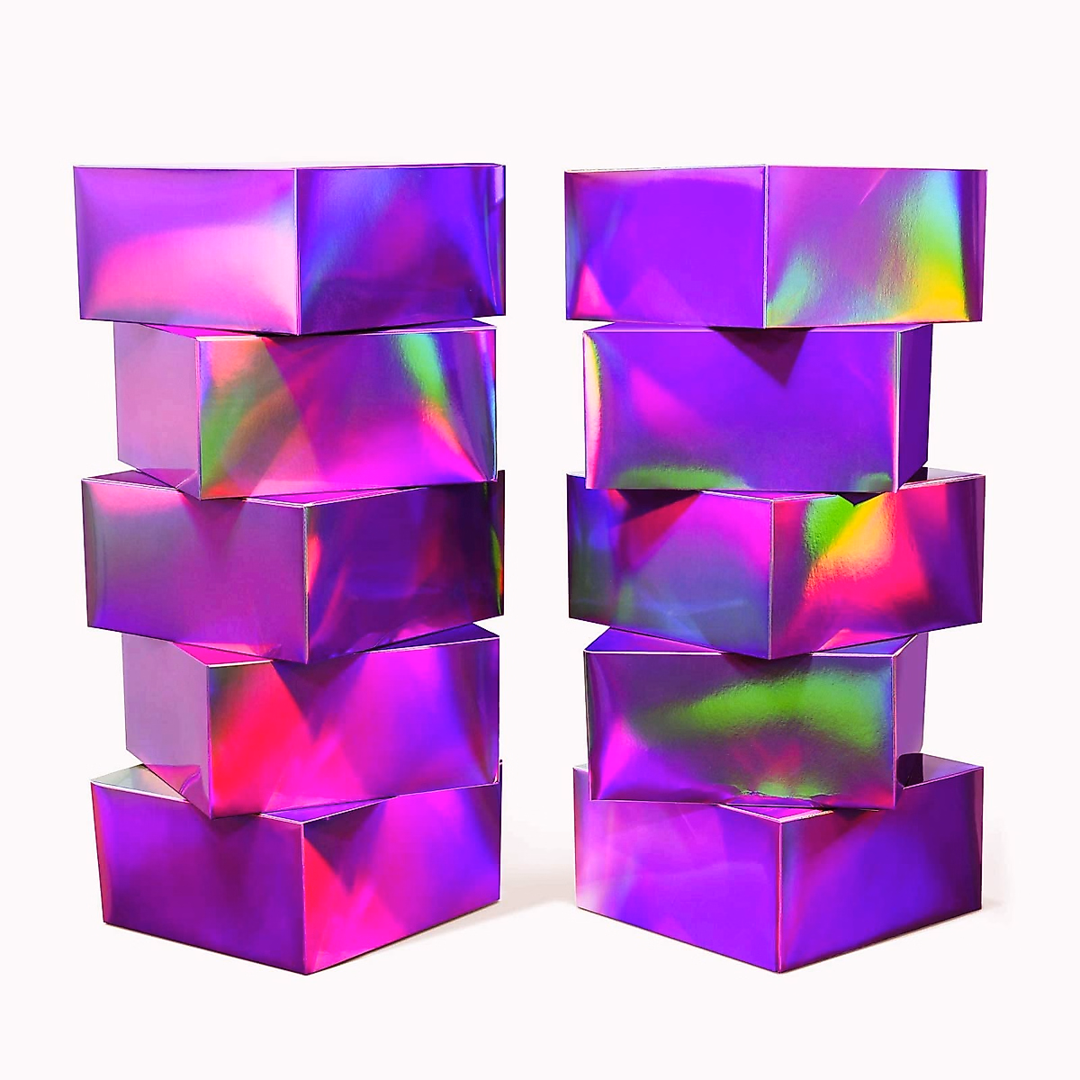 SHANSVYE Gift Boxes, Gift Boxes with Lids,8X8X4 Inches, Bridesmaid Proposal Boxes,Gift Boxes for Presents, Birthday, Gift Boxes Bulks for Wedding,Graduation, Party Favor box (10, Gradient purple)