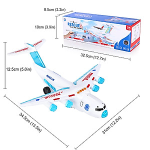 ele ELEOPTION Kids Transport Airplane Toy Aeroplane Infrared Remote Control Plane Toys with Lights and Music for for 3 4 5 6 7 8 Year Old Toddlers Girls Boys
