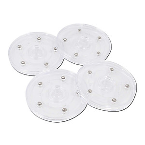 FarBoat 4Pcs Plastic Turntable Acrylic Turntable Bearings Hardware for Kitchen Spice Rack Table Cake 100mm/4inch