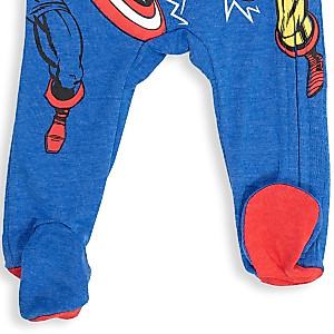 Marvel Avengers Captain America Iron Man Newborn Baby Boys 2 Pack Sleep N' Play Coveralls 3-6 Months