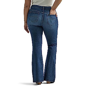 Lee Women's Size Legendary Mid Rise Flare Jean, Inner Strength, 18 Plus Petite