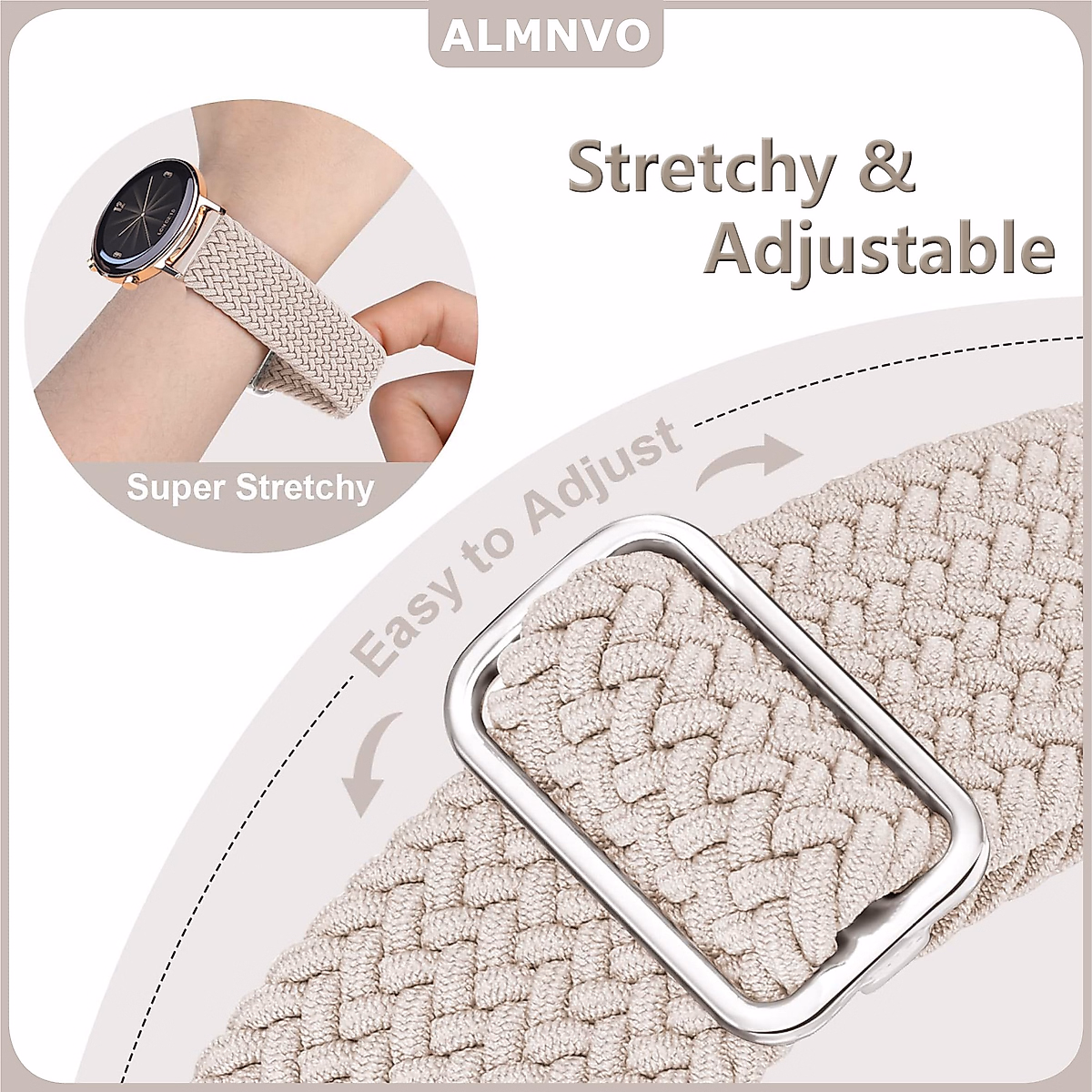 20mm Braided Nylon Adjustable Band for Samsung Galaxy Watch 5/4/6/active 2 40mm 44mm/Galaxy Watch 5 Pro 45mm/Watch 4 Classic 42mm 46mm/Galaxy Watch 6 Classic 43mm 47mm,6Pack Wristband Sport Strap for