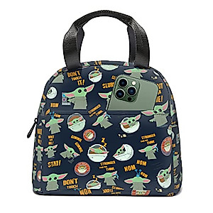 YEGRTUF Reusable Cute Insulated Lunch Bag 8x5x8.5 Inch Waterproof Tote Lunch Box for Women Men Cooler Lunchbox for Adults Work Travel Picnic Camping