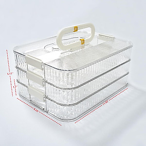 REDANT Deli Containers with Lids for Refrigerator Organizers and Storage - Airtight Deli Meat Container for Fridge - Plastic Meal Prep Containers Reusable for Lunch Meat, Ham and Bacon, 3 Layers