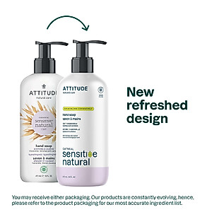 ATTITUDE Hand Soap for Sensitive Skin with Oat and Chamomile, EWG Verified, Dermatologically Tested, Vegan, 16 Fl Oz