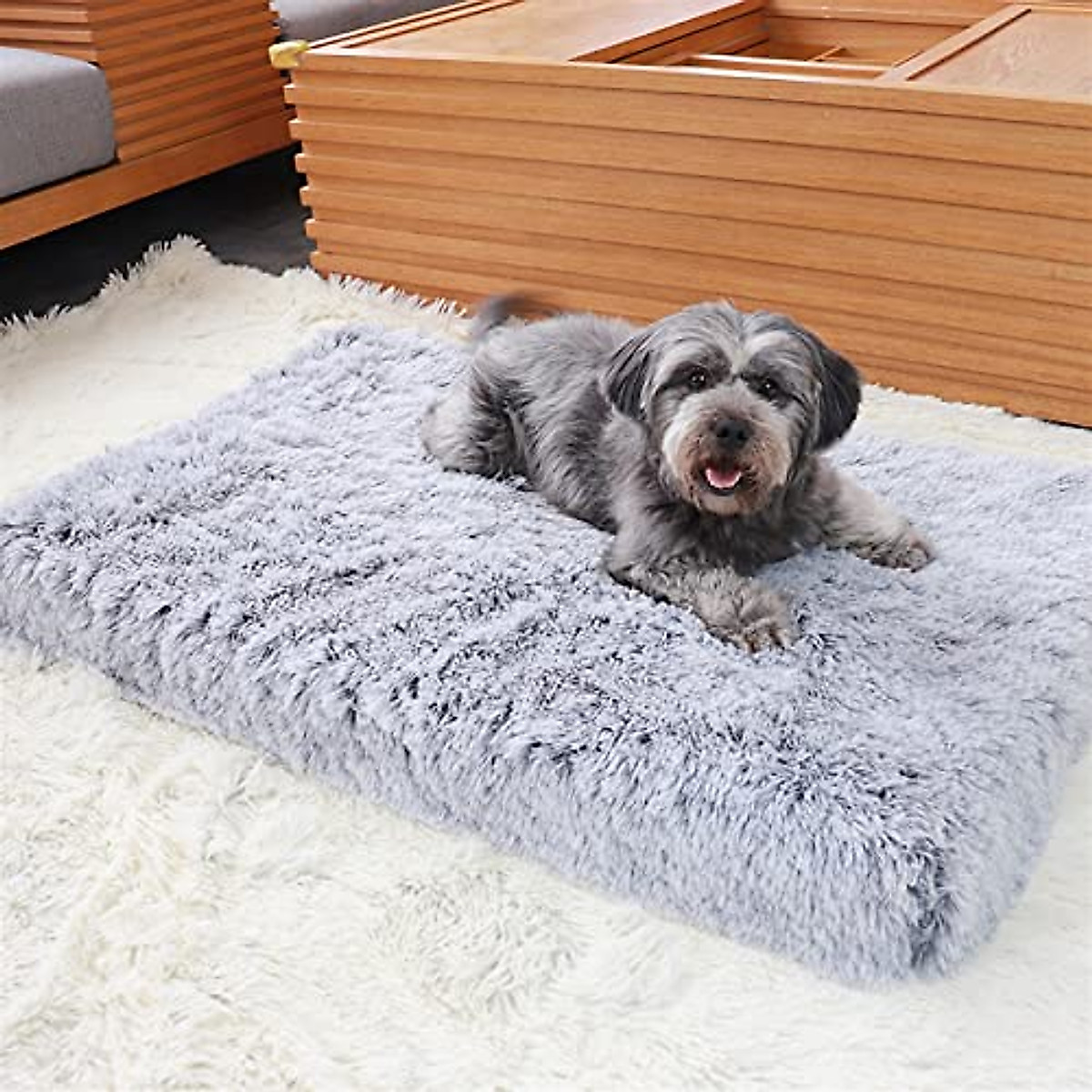 scy Soft Plush Pet Sofa Bed, Square Kennel Fluffy Plush Cat Dog Sofa Mat Dog Mats for Sleeping and Anti Anxiety Plush Soft Fluffy Pet Beds Pet Supplies Pet Nest Cushion (Color : D, Size : 50405cm)
