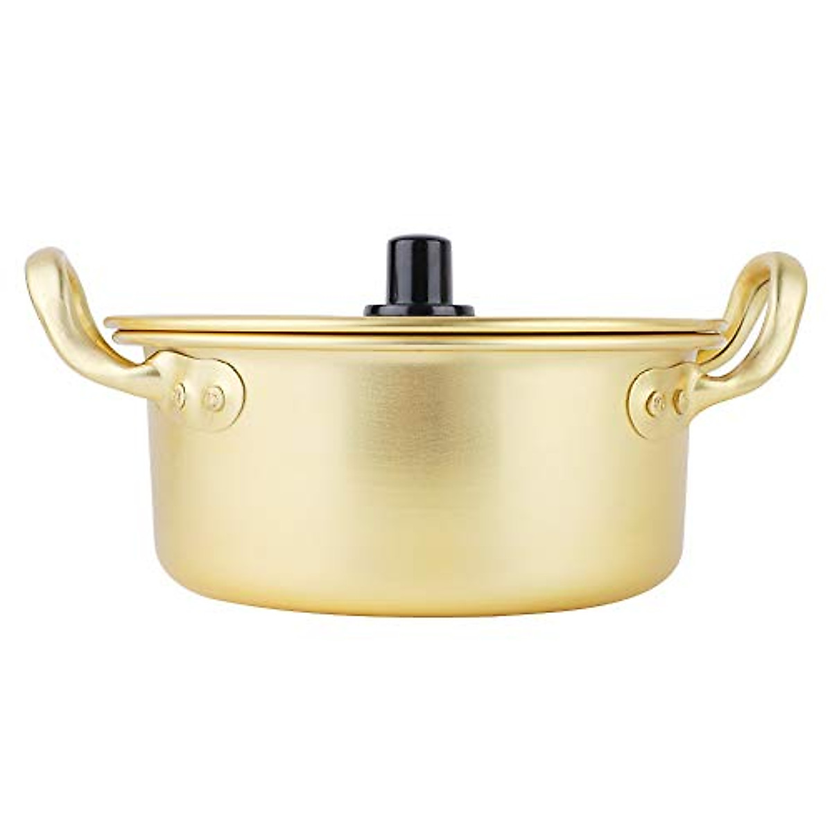 Noodles Pot, Pot, Korean Aluminum Yellow Noodle Cooker with Oxidized Coating Double Handle for Uniform Heating for Fast Heating(16cm)
