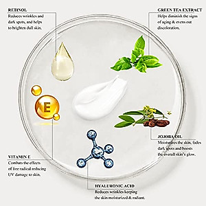 Neck Firming Cream with Peptides & Retinol - Anti Aging Skin Tightening Cream to Reduce Wrinkles, Neck Lines, Age Spots & Sagging Skin - Natural Firming Neck Cream for Smooth & Youthful Skin - 1.7 oz