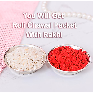 Elemensis Naturals Designer Rakhi for brother set of 5 with Roli Chawal for Rakhi, rakhi fast delivery