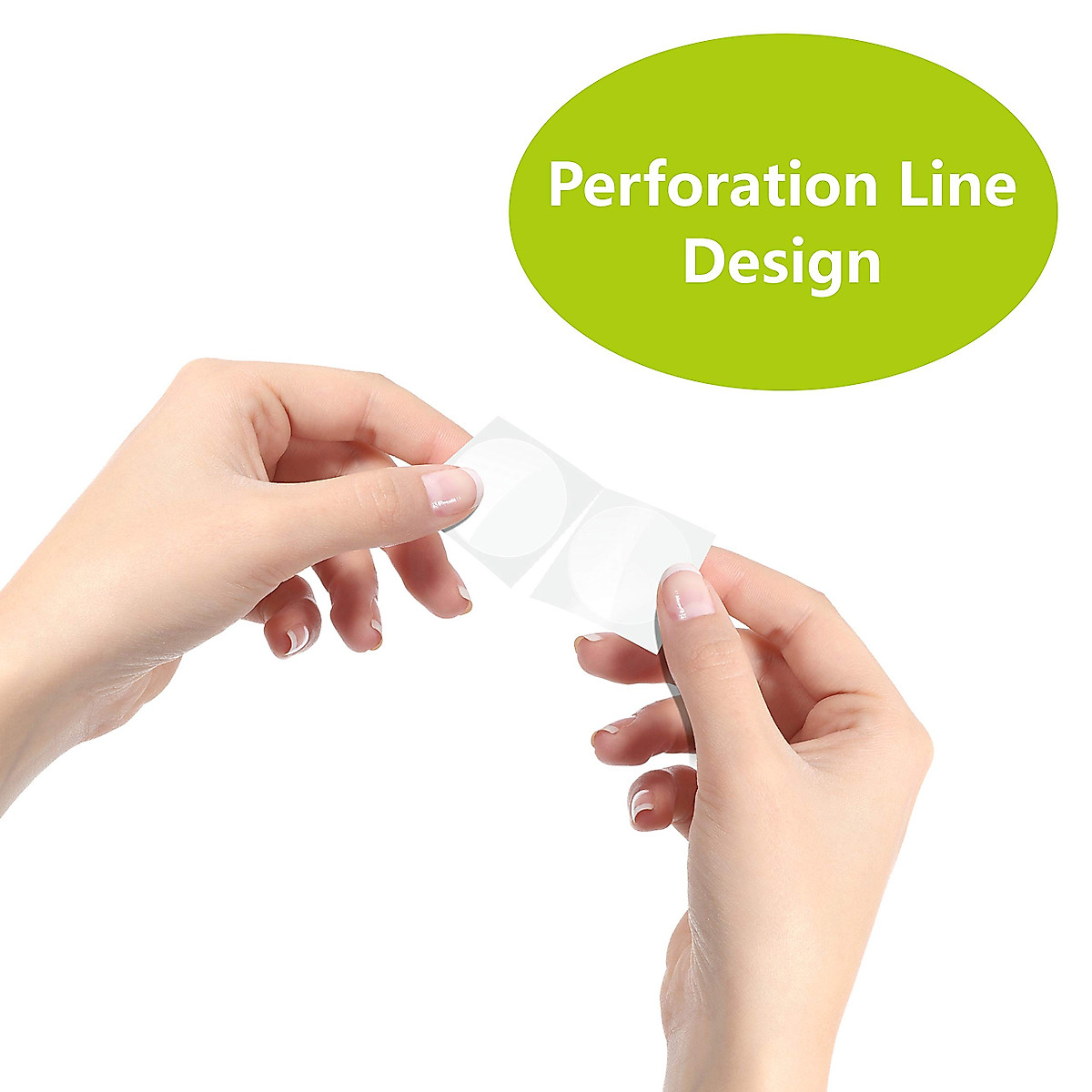 1500 PCS 1" Round Clear Transparent Package Envelope Mail Wafer Seal Sticker Labels Mega Bundle with Perforation Line in Roll