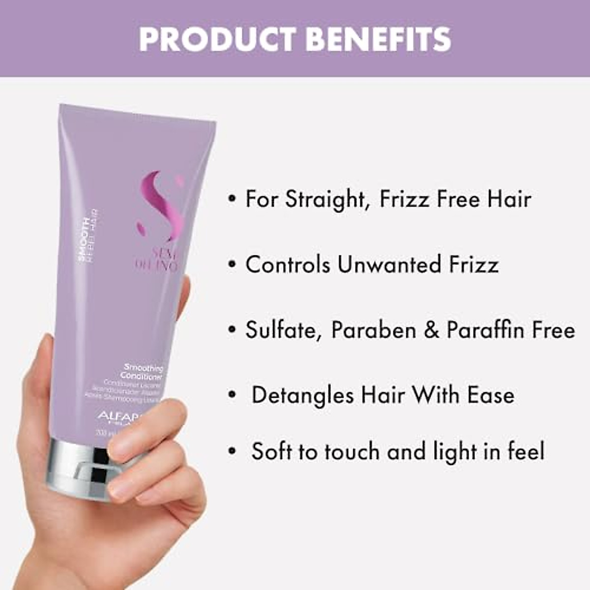 Alfaparf Milano Semi di Lino Smooth Conditioner for Frizzy and Rebel Hair - Detangles Hair - Controls Frizz - Straightens and Hydrates Unruly Hair, 6.76 fl. oz.