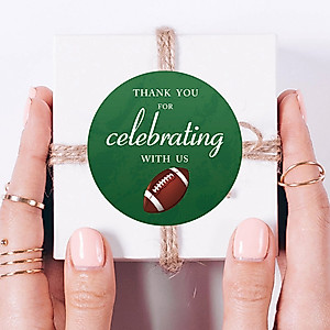 MAGJUCHE Football Thank You Baby Shower or Birthday Party Stickers, Party Favor Sticker Labels, 2 Inch Round, 40-Pack