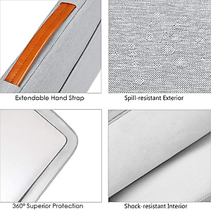 Lacdo 360° Protective Laptop Sleeve Case for 13 inch New MacBook Air M2 A2681 M1 A2337 A2179 A1932 | 13 inch New MacBook Pro M2 M1 A2338 A2251 A2289 A2159 A1989 | 12.9" New iPad Pro Computer Bag, Gray