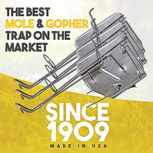 Cinch Gopher Trap with Tunnel Marking Flag, Heavy Duty Reusable Rodent Trap System, Gopher Trapping Kit for Outdoor Garden Lawn with Gardening Gloves and Tunnel Cleaning Tool, 3 Pack, Large