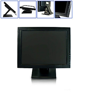 PC POS Monitor-15 inch Touchscreen PC POS Monitor-Cash Register VGA+Stand-LED Backlit Multi-Touch Monitor-LCD-Anzeige Display for Bar Restaurant (Touch-Screen Cash Register)