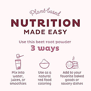 KOS Organic Beet Root Powder, USDA Certified - Natural Nitric Oxide Booster, Superfood for Stamina, Energy, Circulation - Non-GMO, Plant-Based, 90 Servings