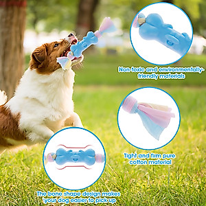 cobee 3 Pack Puppy Teething Chew Toys, Cute Dog Face Teething Chew Toy with Interactive Cotton Ropes for Dogs Oral Teeth Sotthe Itching(Pink, Blue, Yellow)