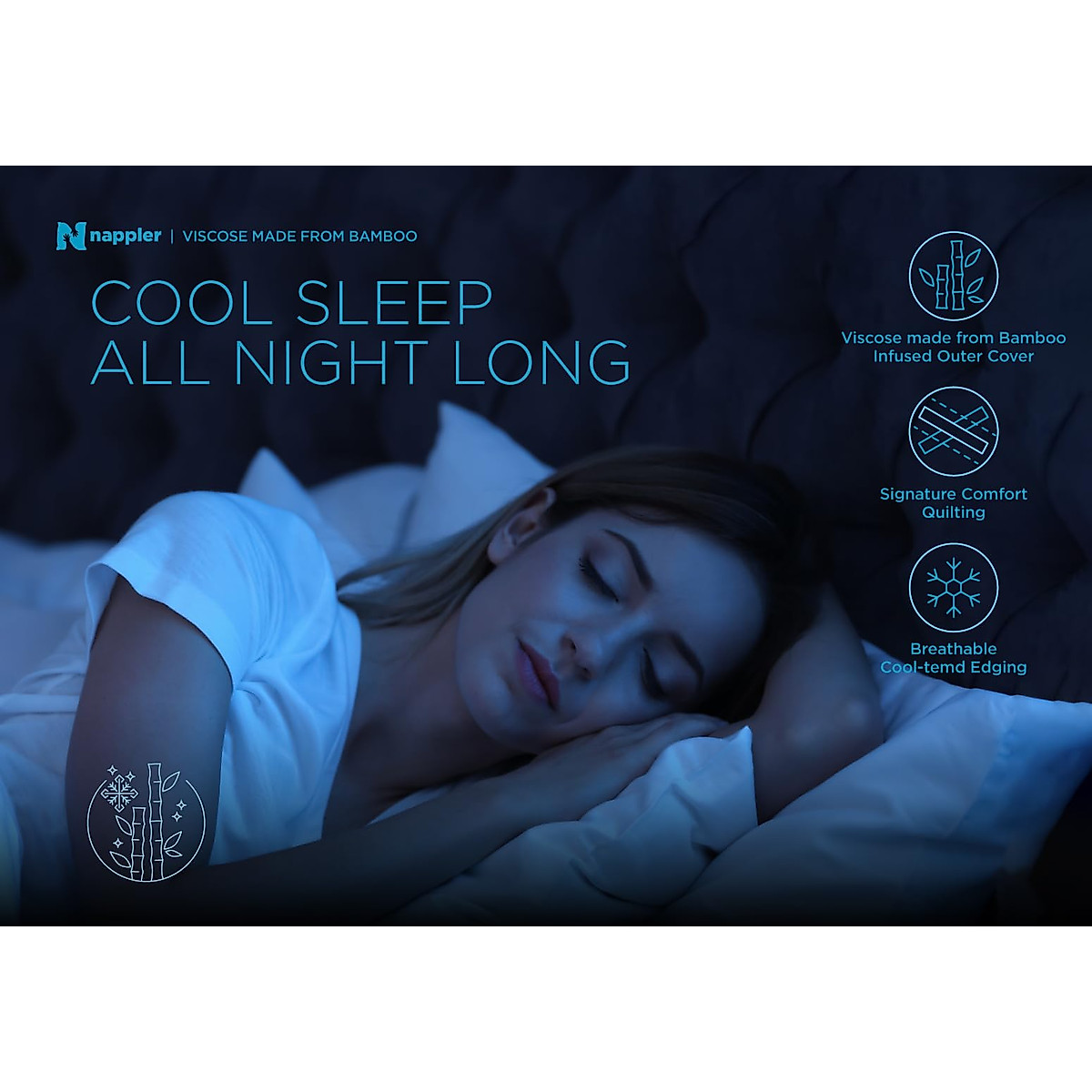 Nappler Cooling Pillow for hot Sleepers - Bed Pillows Queen Size Premium Set of 2 - Adjustable Shredded Memory Foam - Medium to Firm Pillows for Back, Stomach & Side Sleepers -Washable Cover