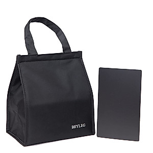 BEYLEG Lunch Bag, Insulated Lunch Bag for Women Men, Foldable Adult Lunch Tote Bag with Internal Pocket for office worker/School/Night Shift/Picnic Black