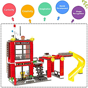 Liberty Imports STEM Building Blocks Sets, Compatible Model Building Toys Gift for Boys Age 6-12 (Fire Rescue)