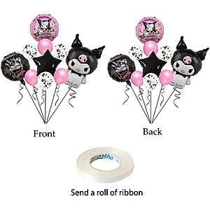 10Pcs Cute Anime Party Decoration Balloons,Aluminum Film Material Double Sided Balloons,Anime Theme Party Supplies,Kawaii Birthday Party Ballons (LM-01)