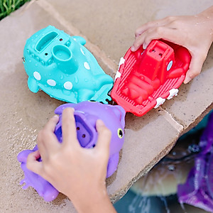 Melissa & Doug Sunny Patch Maritime Mates Boat Parade With 3 Linking Boats - Water Toys for Kids