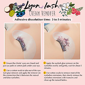 LyonLash Pro Gentle Cream Remover 15g 0.51fl. oz | Removes Eyelash Extension Glue Effectively| Low Irritation for Sensitive Skin | Essential Lash Extensions Supplies (Classic)