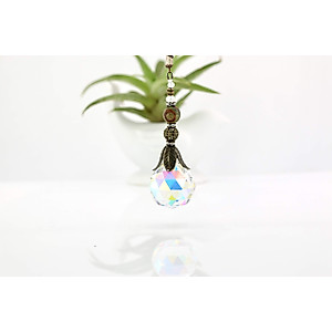 Handcrafted, Simple, Boho Sun Catcher (30mm) Crystal Hanging for Windows, Home, Garden Decor, Gift, Mom, Family, Friend, (Qty of 1, Hanging Length: 9.5 inches) | 2 Dirty Birds Boutique