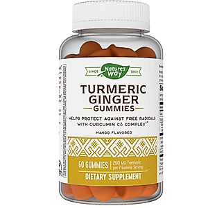 Nature’s Way Turmeric Ginger Gummies, Protect Against Free Radicals*, Support Antioxidant Pathways*, 260mg Turmeric per Serving, 60 Gummies