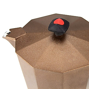 MAGEFESA ® Colombia Brown Stovetop Espresso Coffee Maker, 6 cups / 10 oz, make your own home italian coffee with this moka pot cuban coffee, made in extra thick aluminum, safe and easy to use, café