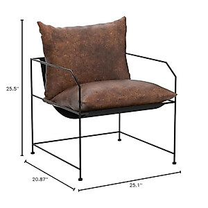 Homy Grigio Reading Chair Living Room Chairs Accent Chairs Set of 2 & 1 for Living Room Modern Teen Chairs for Bedroom Comfy Lounge Chairs Side Arm Chairs with Heavy Duty Metal Legs (Set of 1, Brown)