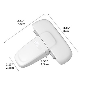 SAFELON 1 Pcs Child Proof Refrigerator Door Lock, Fridge Freezer Latch for Toddlers & Babies, Child & Baby Safety Lock for Single Door Refrigerators, no Tools Need or Drill (White)