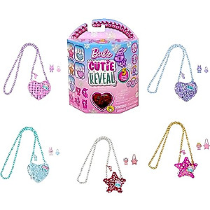 Barbie Cutie Reveal Travel Toys, Purse Collection with 7 Surprises Including Mini Pet & Color Change (Styles May Vary)