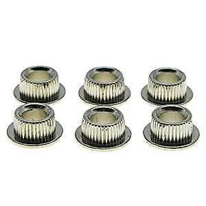 KAISH Metal Nickel 10mm Vintage Guitar Tuning Keys Conversion Bushings Adapter Ferrules