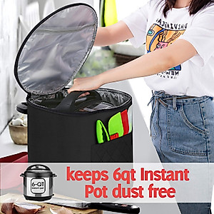 Luxja Dust Cover for 8 Quart Instant Pot (Enclosed on the Bottom), Zipper Closure Cover for 8 Quart Instant Pot (with Accessories Pockets, Patent Design), Gray (Large)