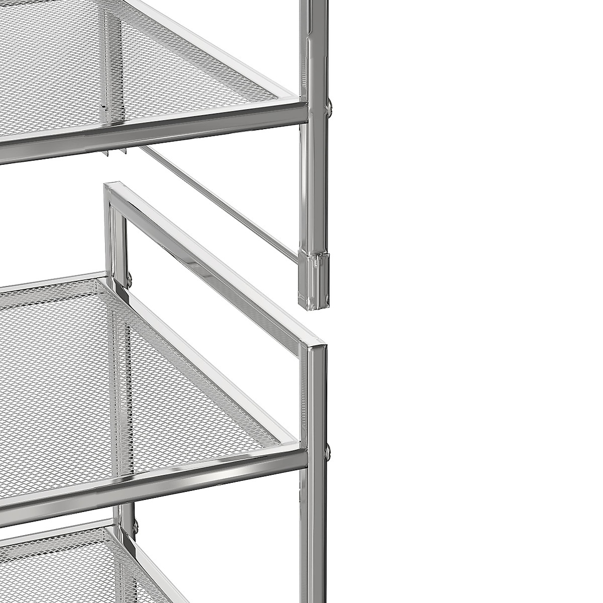 Simple Houseware 3-Tier Stackable Shoe Shelves Storage Utility Rack, Silver