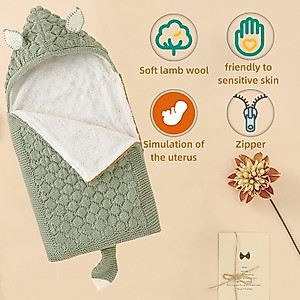 Opewod Unisex Infant Swaddle Blankets Soft Sleeping Bag Fleece Knit Stroller Wraps for Newborn Boys and Girls Warm