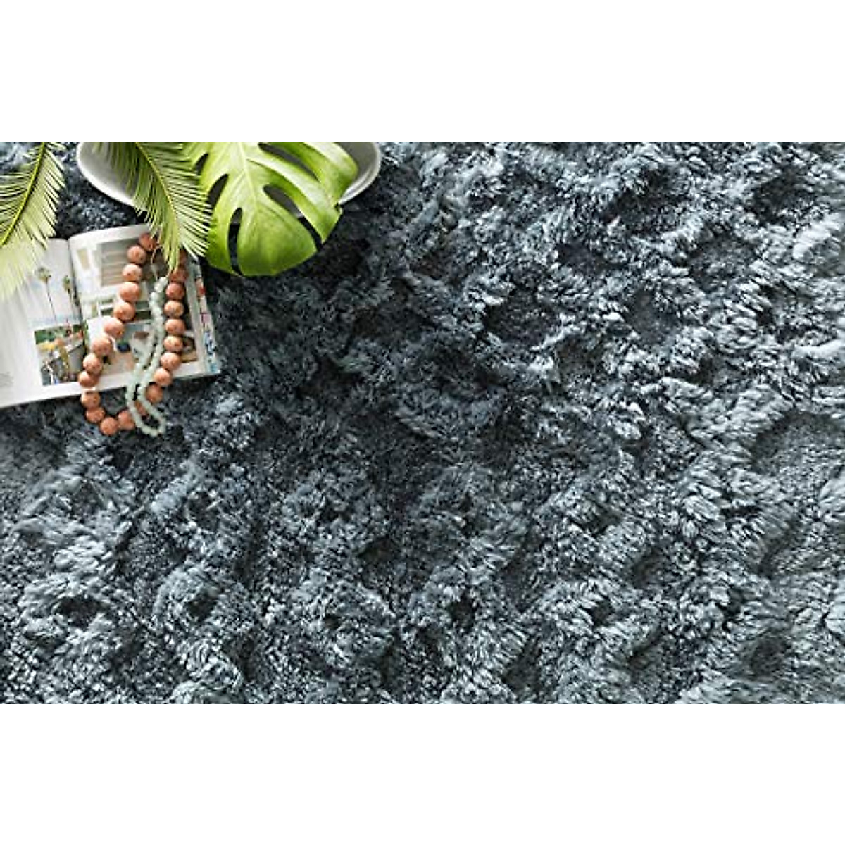 Loloi Caspia X Justina Blakeney Shag Collection Area Rug, 9'3" X 13', Teal