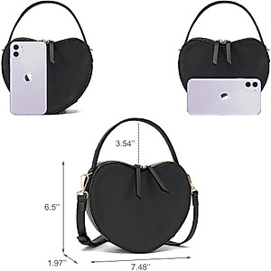 CATMICOO Small Heart Shaped Purse for Women with Removable Crossbody Strap