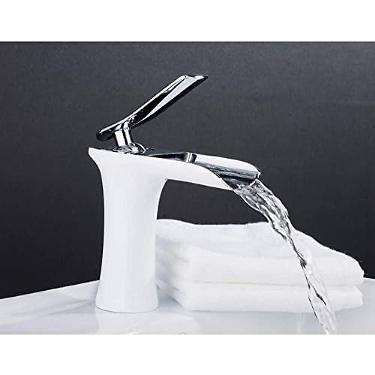 Kitchen Taps Kitchen Tap Kitchen Tap White Waterfall Basin Faucet Brass Mixer Bathroom Sink Faucets Deck Mount Bath Taps Faucet Water Sink Tap Crane