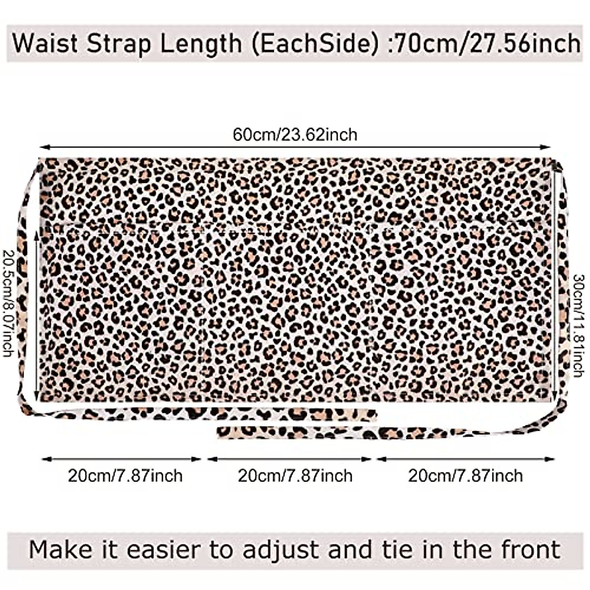 3 Pieces Leopard Zebra Print Aprons Waitress Server Aprons with 3 Pockets Half Apron with Pockets Waiters Apron for Teachers Waiter Bartender Barista Restaurant Coffee Mom