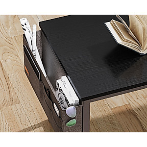 AODK 63 inch Small Computer Desk with Power Outlet for Small Spaces Home Office Student Laptop PC Writing Desks with Storage Bag Headphone Hook, Black